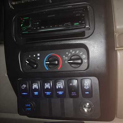 97-01 Jeep Cherokee XJ Switch Panel Fits 6 OEM Switches Passenger Side ...