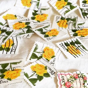 25 Used WEDDING ROSES Stamps Used and Cancelled US Postage Stamps 2 ...