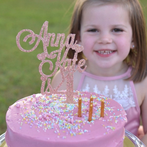 Customised Cake Topper, Birthday, Gold Cake Topper, Glitter Cake Topper ...