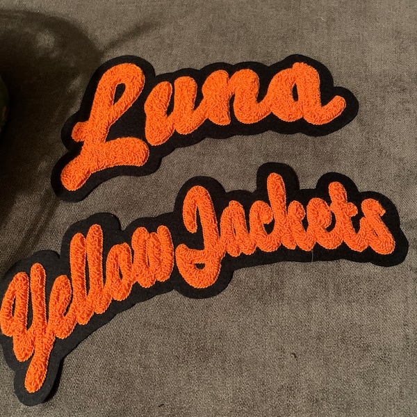 Custom Chenille Script Name Letterman Jacket Patch Arched - Etsy