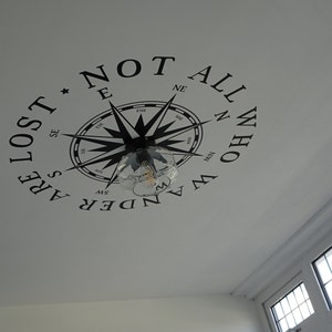 Ceiling Medallion Compass Rose Decal Nautical Beach Decor Not All Who ...