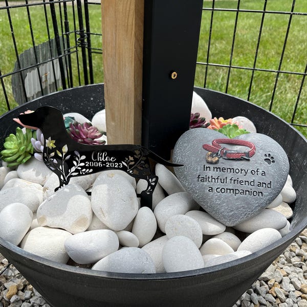 Custom Dachshund Memorial Stake, Metal Pet Grave Marker, Sympathy Gift ...