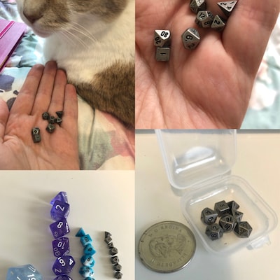 7-die Metal Micro Dice Set for D&D Dungeons and Dragons Polyhedral RPG ...
