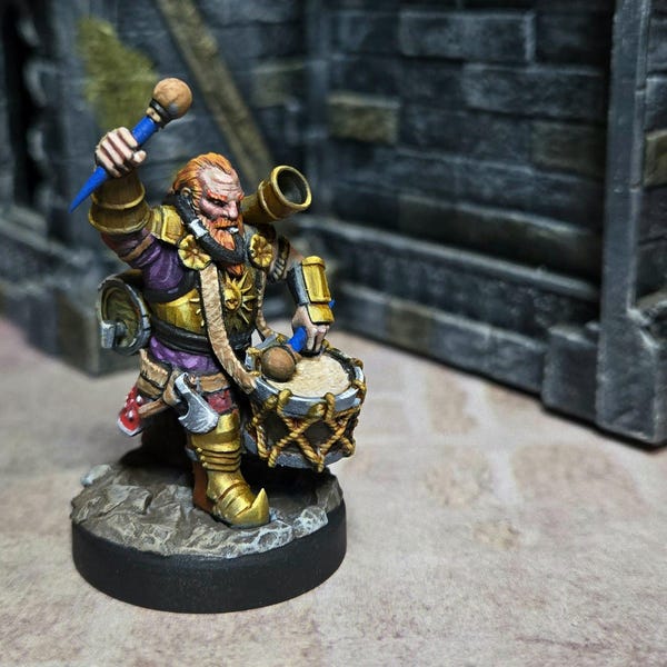 Dnd Dwarf Bard Miniature NPC Bard of Oblivion Miniature Male Dwarf ...