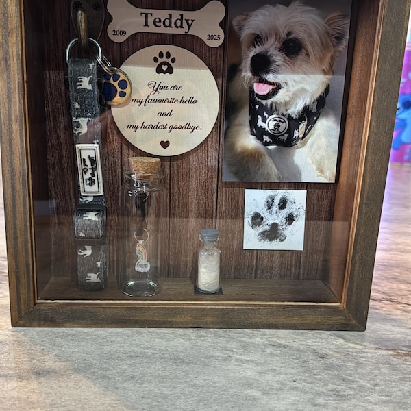 Pet Memorial Shadowbox, Dog Condolence Gifts, Pet Loss Sympathy Gifts ...