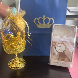 Royal Prince Gold Crown Centerpiece Box Royal Blue and Gold With Bling ...