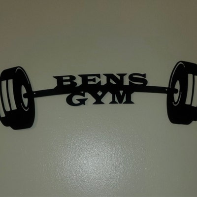 Personalized Gym Sign Weights Sign Metal Fitness Sign Garage Sign ...