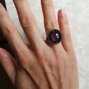 Silver Lining Ring in Silver SIlver Purple Blue Colour | Etsy