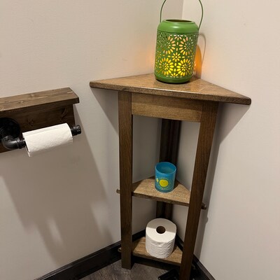 Solid Cherry Corner Table With Shelves - Etsy