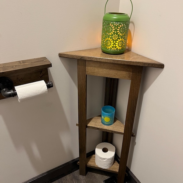 Corner Table With Shelves - Etsy