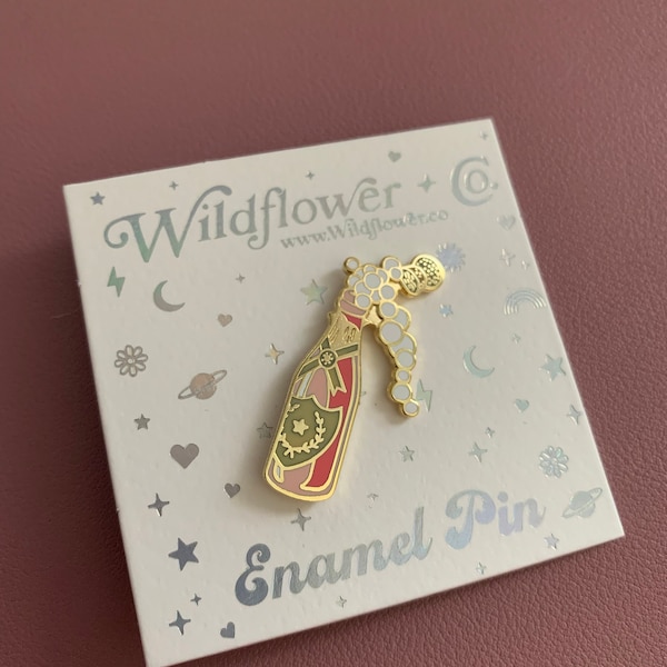 Rose Champagne Pin, Flair – Lapel Pin, Pastel Pink - Blush & Gold Hard ...
