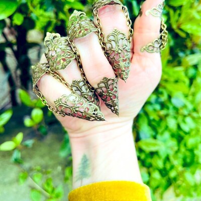 Elven Armour Full Finger Armour Silver Adjustable Claw Ring - Etsy