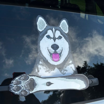 Timber the Husky Waving Dog Wipertags Attach to Rear Vehicle Wipers - Etsy
