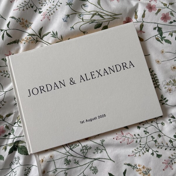 Custom Guest Book, Personalized Wedding Signing Guest Book, Engagement ...