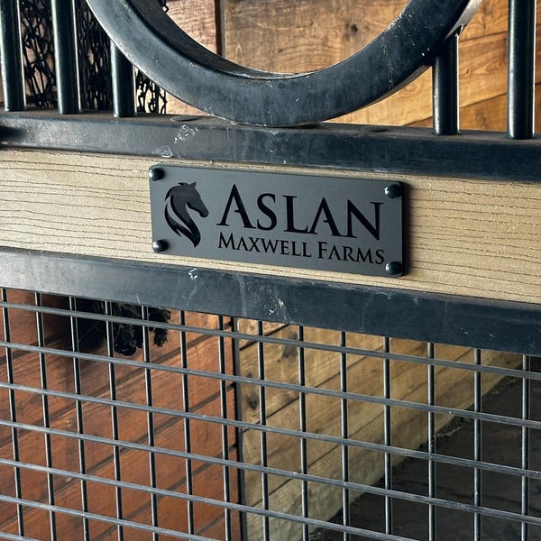 Horse Stable Name Sign, Classy New Laser Cut Design Matt Black With ...