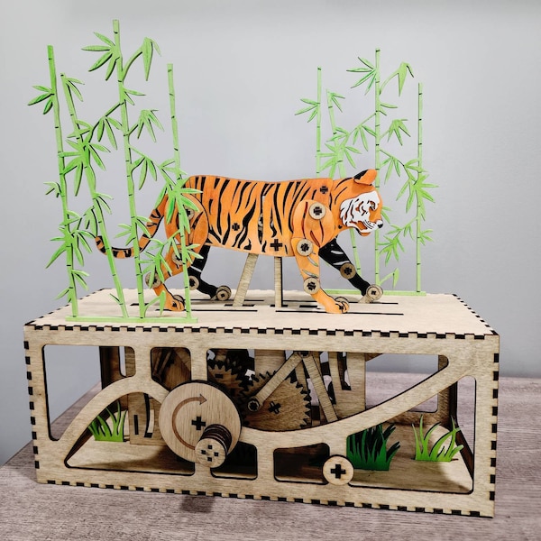 DIGITAL FILE - Walking Tiger Automata - Laser Cutter Files ...