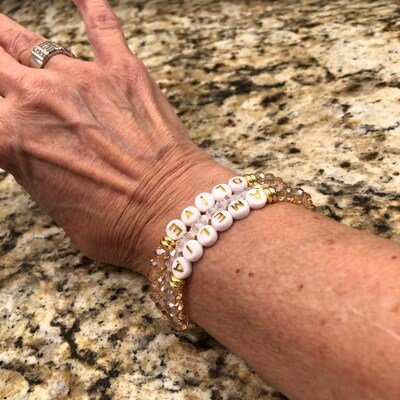 Neutral Stack Neutral Bracelets Bead Bracelets Womens - Etsy