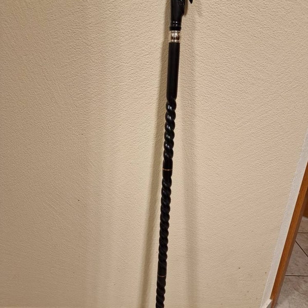 Rare Victorian RAVEN Handcrafted Walking Stick Cane-al Steampunk Handle ...