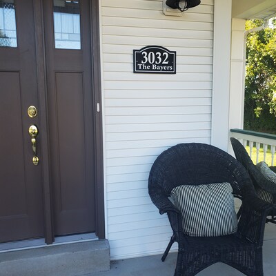 Arched House Number Sign & Family Name Address Plaque - Etsy