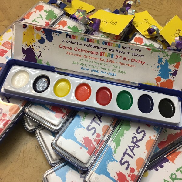 ART Party Invitation It's a Party PRINTABLE Rainbow Paint Party ...