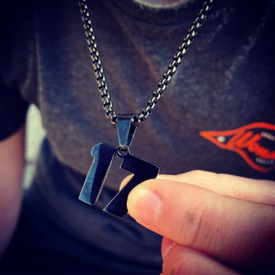 Number Pendant Black - Etsy