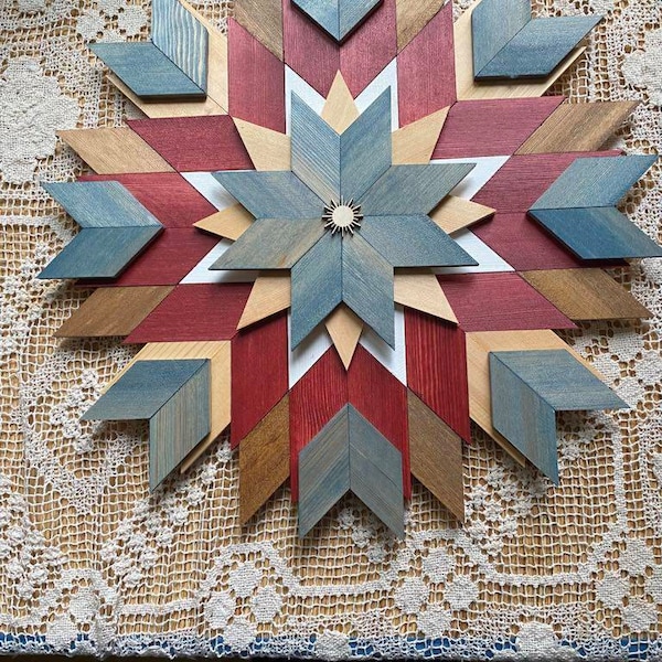 Mosaic Barn Quilt Wall Art- Rustic Wooden Wall Art- Farmhouse Wall Art ...