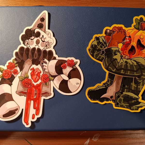 Gore Pumpkin Head Stickers - Etsy