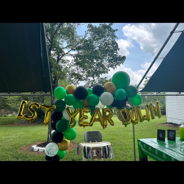 First Year Down Football Birthday Party, 1st Year Down Balloons, First ...