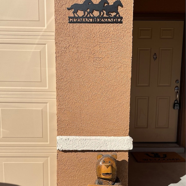 Custom Horse Ranch Sign, Personalized Metal Ranch Sign, Metal Hose Sign ...