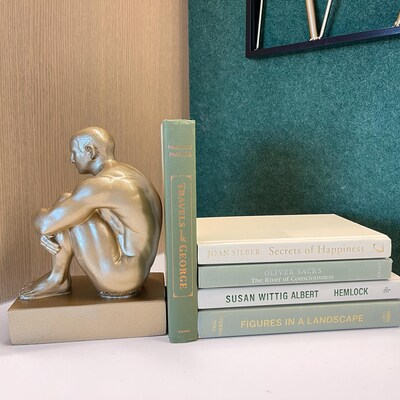 Sage Green Decor Books Decorative Book Stack Built in Bookcase Decor ...