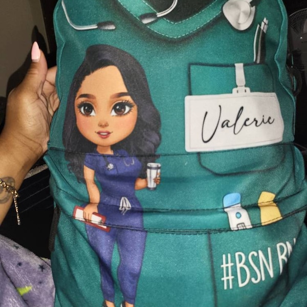 Personalized Nurse Life Backpack for Work, Custom Backpack for Black ...