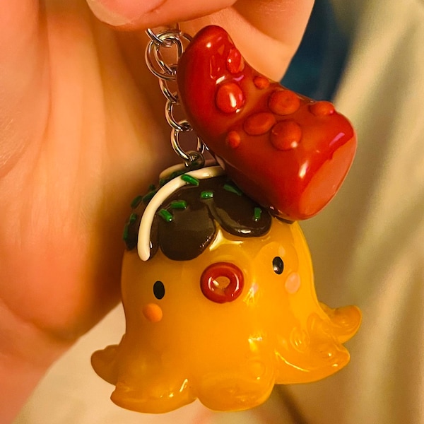 Duck With Bread Keychain, Cute Polymer Clay Figurine, Polymer Clay Duck, Handmade Clay Charm ...