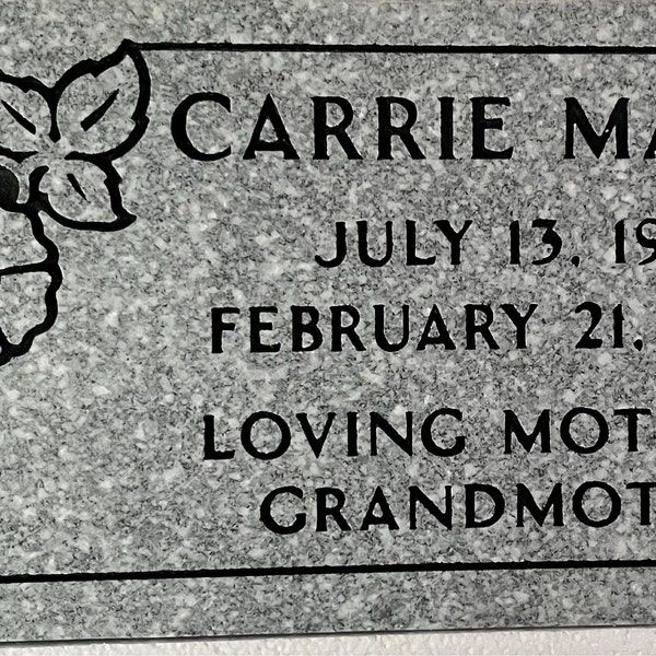 Grave Marker Headstone - Personalized, Engraved, Tombstone, Granite Headstone - 16x8x3 or ...