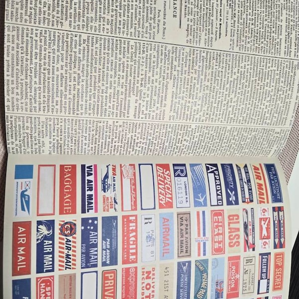 Vintage Registered Postage Mail Labels. - Etsy