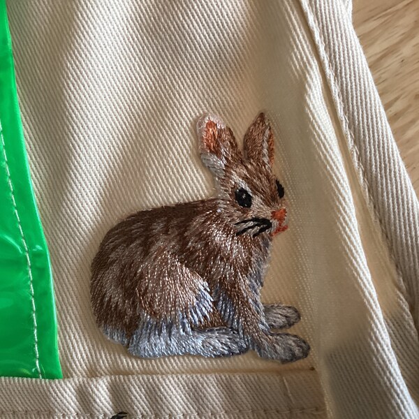 Natural Bunny Rabbit - Hare - Iron on Applique - Embroidered Patch ...