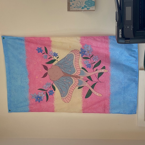 Cottagecore Aesthetic Asexual Pride Moth Flag | Ace Flag | Pride Flag ...