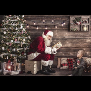 Santa Digital Backdrop Christmas Scene Christmas Digital | Etsy