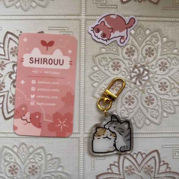 Cat Meme Keychain Double-sided Acrylic Charm - Etsy