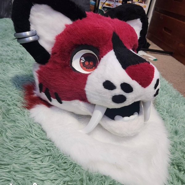 FREE SHIPPING 3D Printed Fursuit Costume Saber Tooth Set Top Set With ...