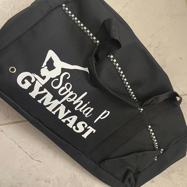 Personalized Gymnast Bag, Gymnastics Bag, Custom Duffle Bag, Grey ...