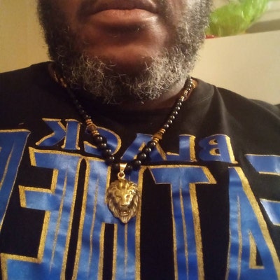 Tiger Tooth Necklace Men's Natural Red Tiger Eye Beads Necklace Onyx ...