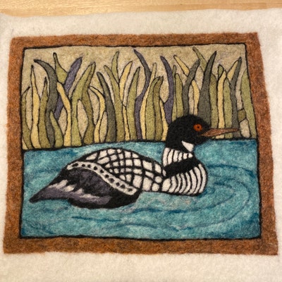 Needle Felting Kit Loon Tapestry Adult Craft Kit Made in - Etsy