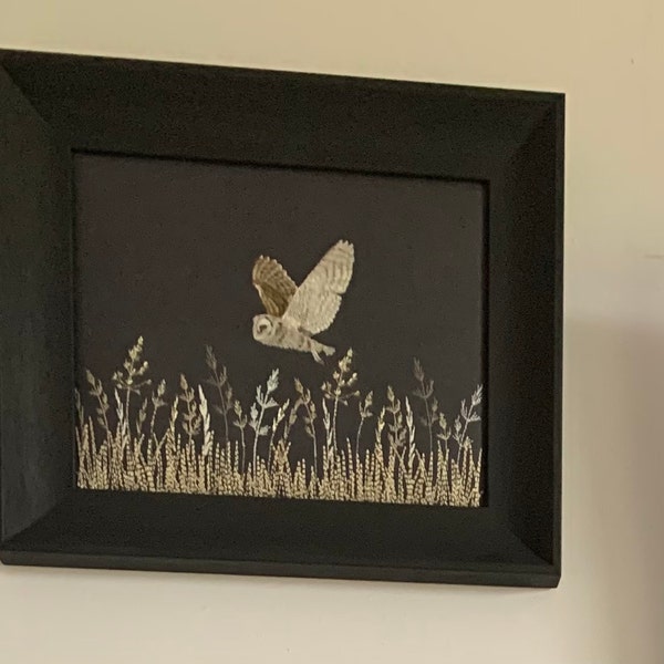 Large Hare Framed Embroidered Textile Art Handmade in the Yorkshire ...