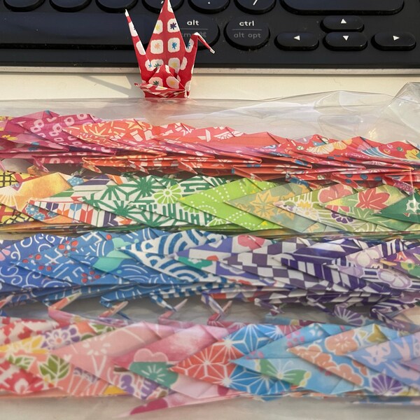 40 Small Origami Cranes Origami Paper Cranes Origami Crane - Made of 7 ...