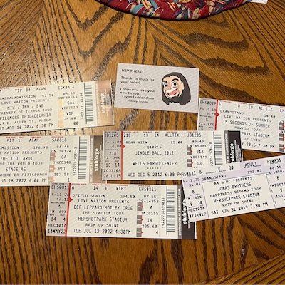 Custom Concert Ticket Fully Customizable Ticketmaster Fake Concert ...