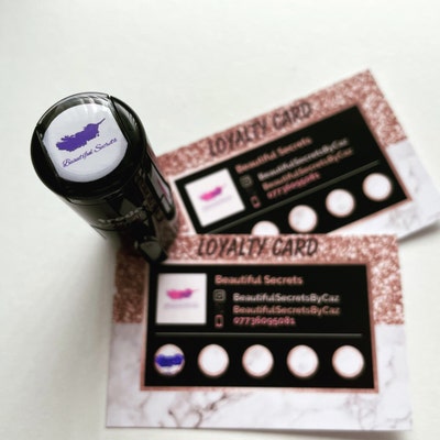 Custom Loyalty Card Self Inking Stamp, Small Logo Stamp, Loyalty Card ...