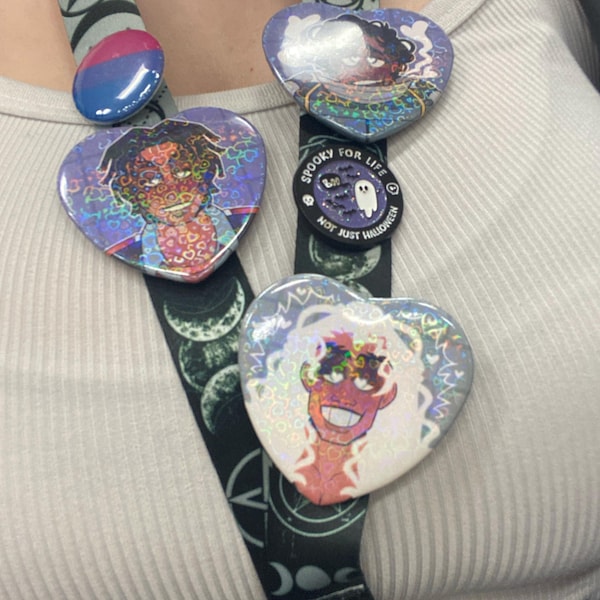 Date Everything Heart Holo Pins - Etsy