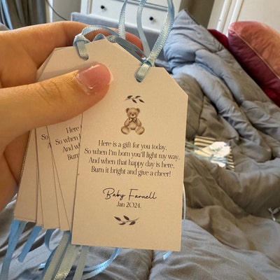 Blue Baby Shower Tags, Baby Boy Baby Favour Tags, Personalised Bottle ...