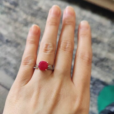 Radiant Ruby Ring in Gold, Raw Ruby Ring in Gold, Natural Ruby Ring ...