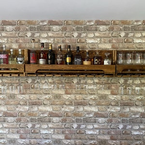 75cm Floating Home Bar/ Wine or Spirit Rack Reclaimed Wood - Etsy UK